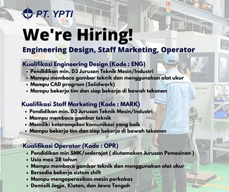 Gaji PT YPTI semua Jabatan, Karir di Yogya Presisi Tehnikatama Industri - Inspira Media